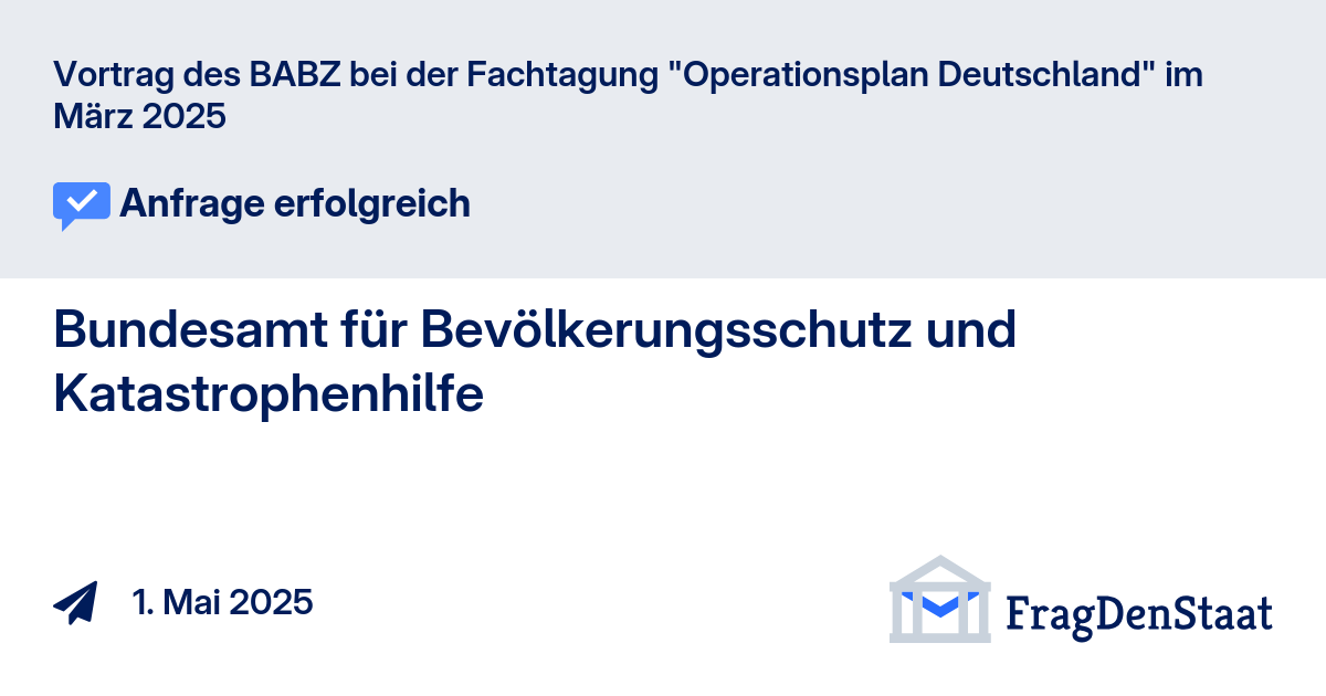 Vortrag des BABZ bei der Fachtagung "Operationsplan Deutschland" im ...