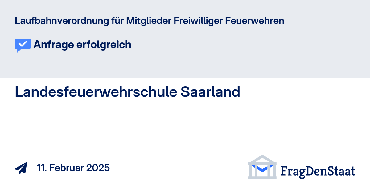 Laufbahnverordnung für Mitglieder Freiwilliger Feuerwehren - FragDenStaat
