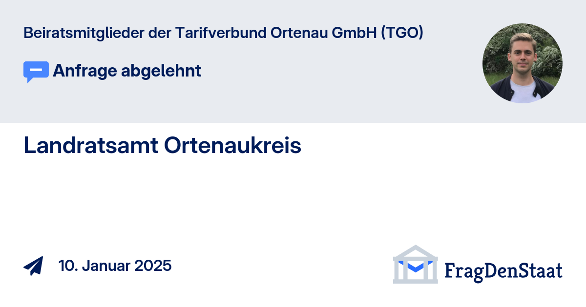 Beiratsmitglieder der Tarifverbund Ortenau GmbH (TGO) - FragDenStaat