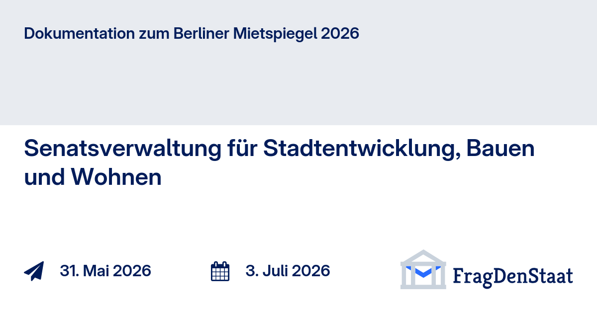 Dokumentation zum Berliner Mietspiegel 2026 - FragDenStaat