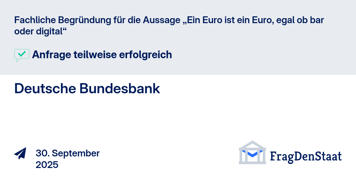 Fachliche Begründung für die Aussage „Ein Euro ist ein Euro, egal ob ...