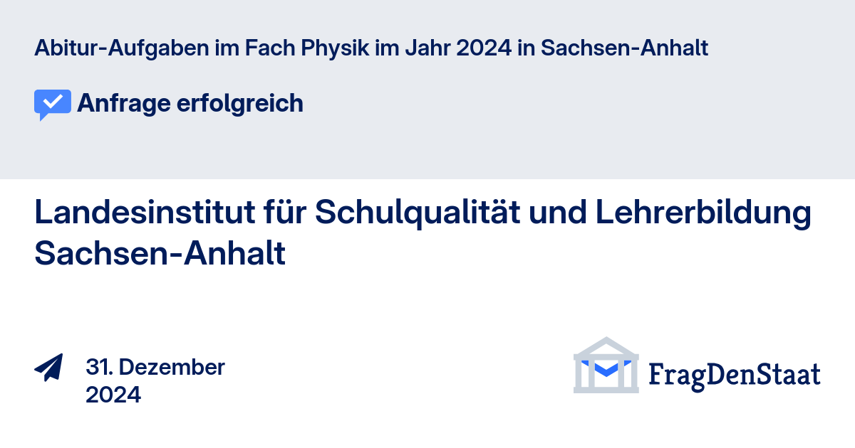 Abitur-Aufgaben im Fach Physik im Jahr 2024 in Sachsen-Anhalt ...