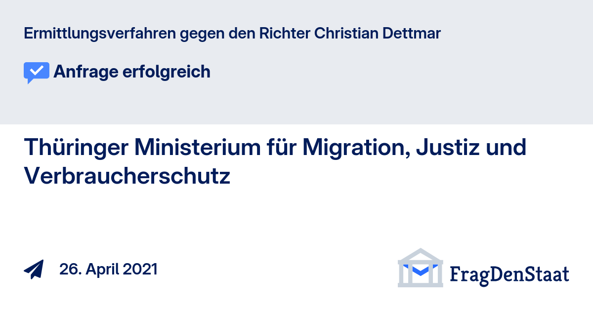 Ermittlungsverfahren gegen den Richter Christian Dettmar - FragDenStaat