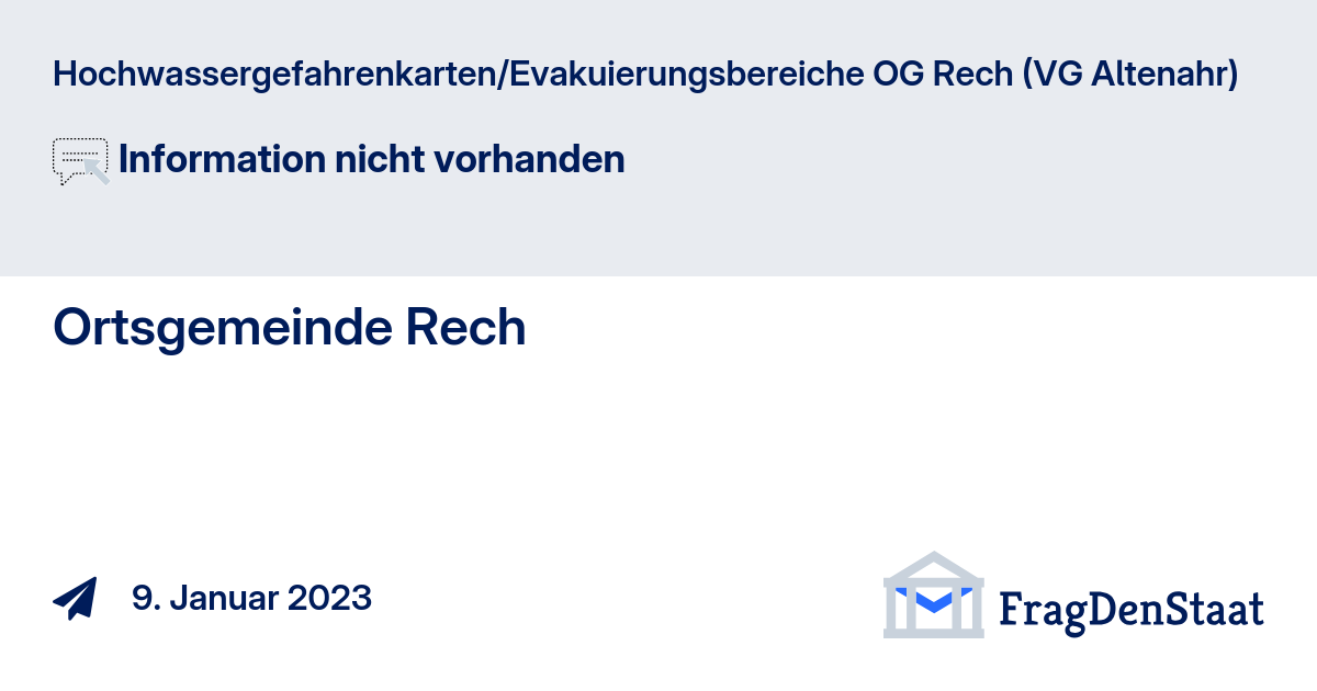 Hochwassergefahrenkarten/Evakuierungsbereiche OG Rech (VG Altenahr ...