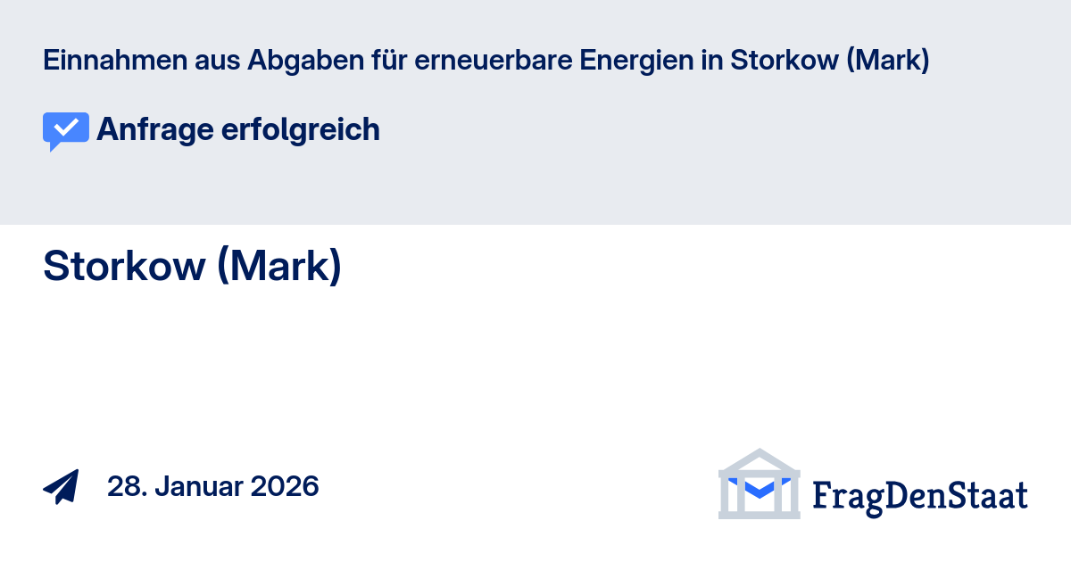 Einnahmen aus Abgaben für erneuerbare Energien in Storkow (Mark ...