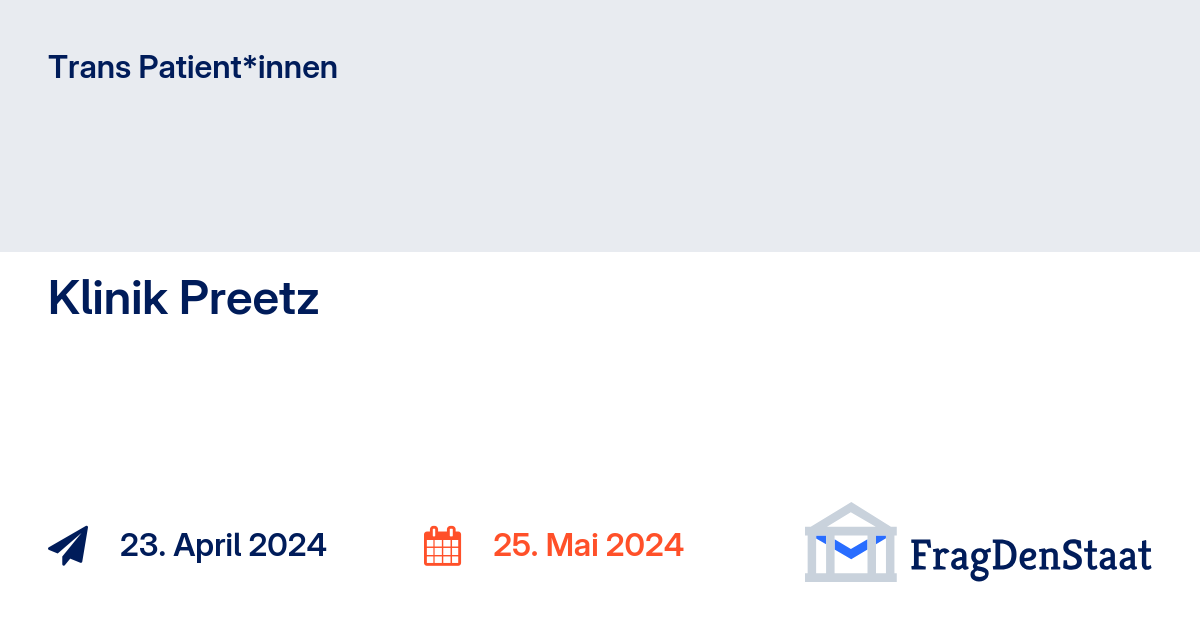 Trans Patient*innen - FragDenStaat