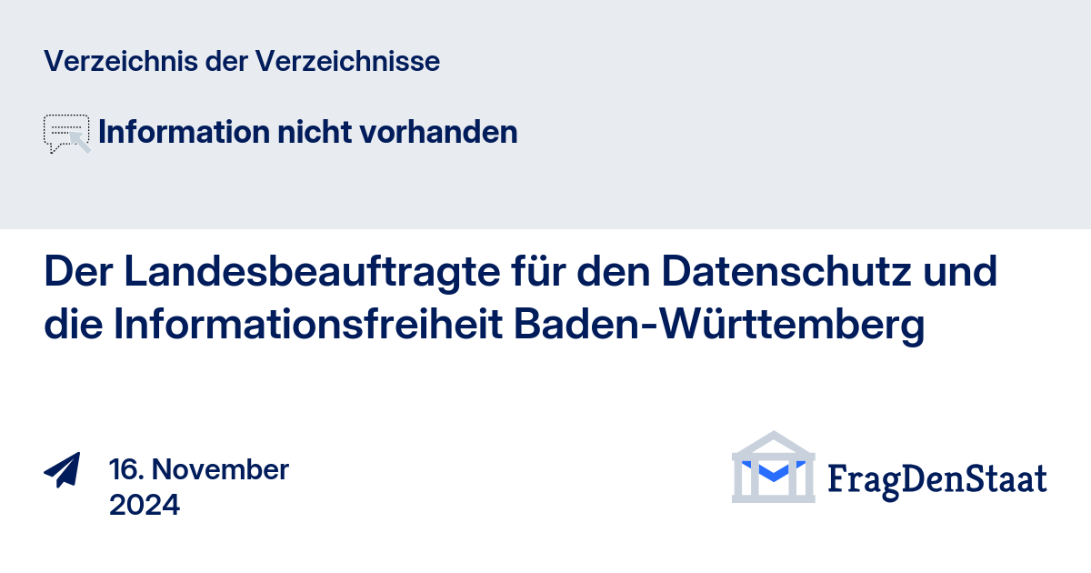 Verzeichnis der Verzeichnisse - FragDenStaat