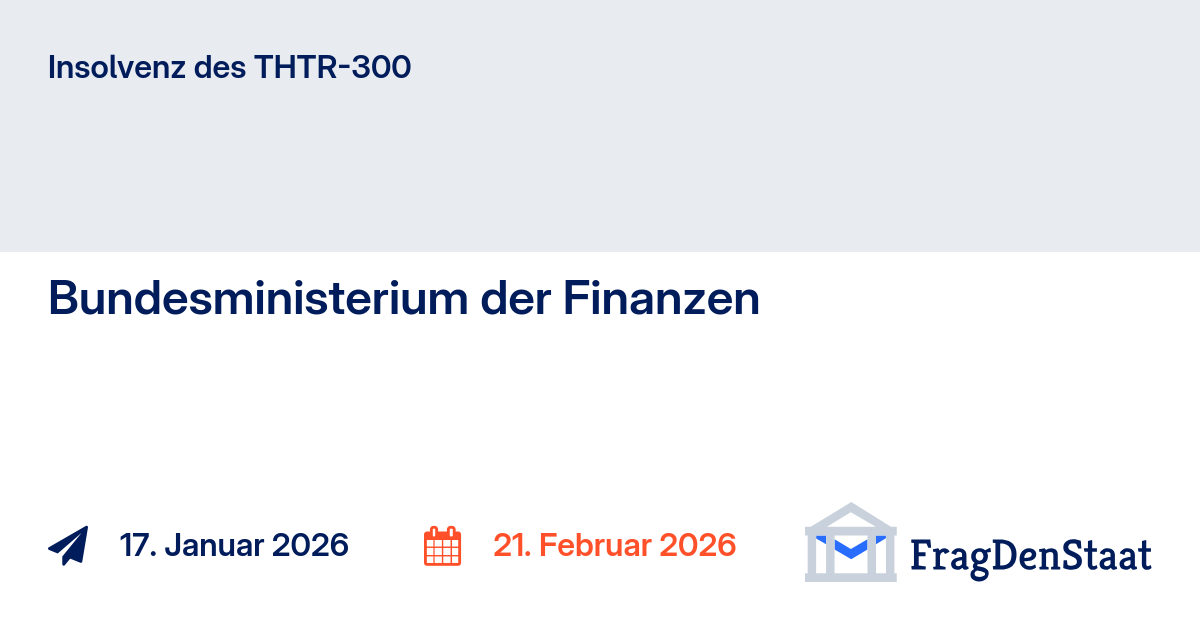 Insolvenz des THTR-300 - FragDenStaat