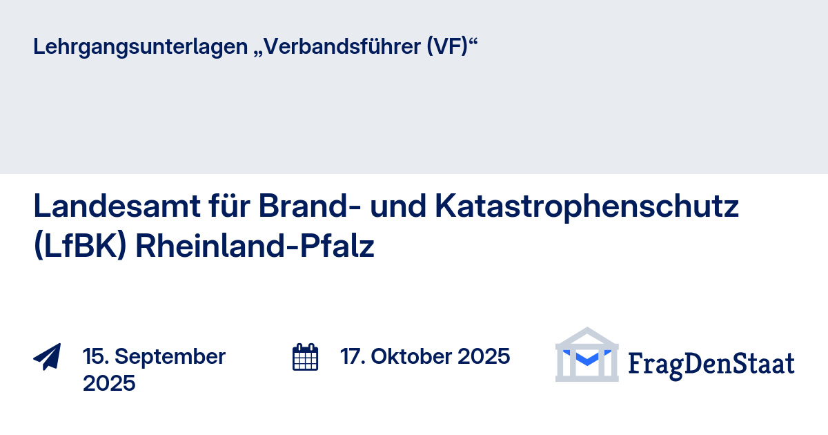 Lehrgangsunterlagen „Verbandsführer (VF)“ - FragDenStaat