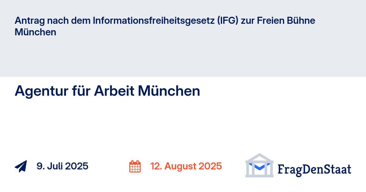 Antrag nach dem Informationsfreiheitsgesetz (IFG) zur Freien Bühne München - FragDenStaat