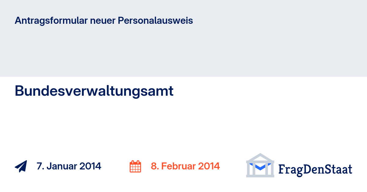 Antragsformular neuer Personalausweis - FragDenStaat